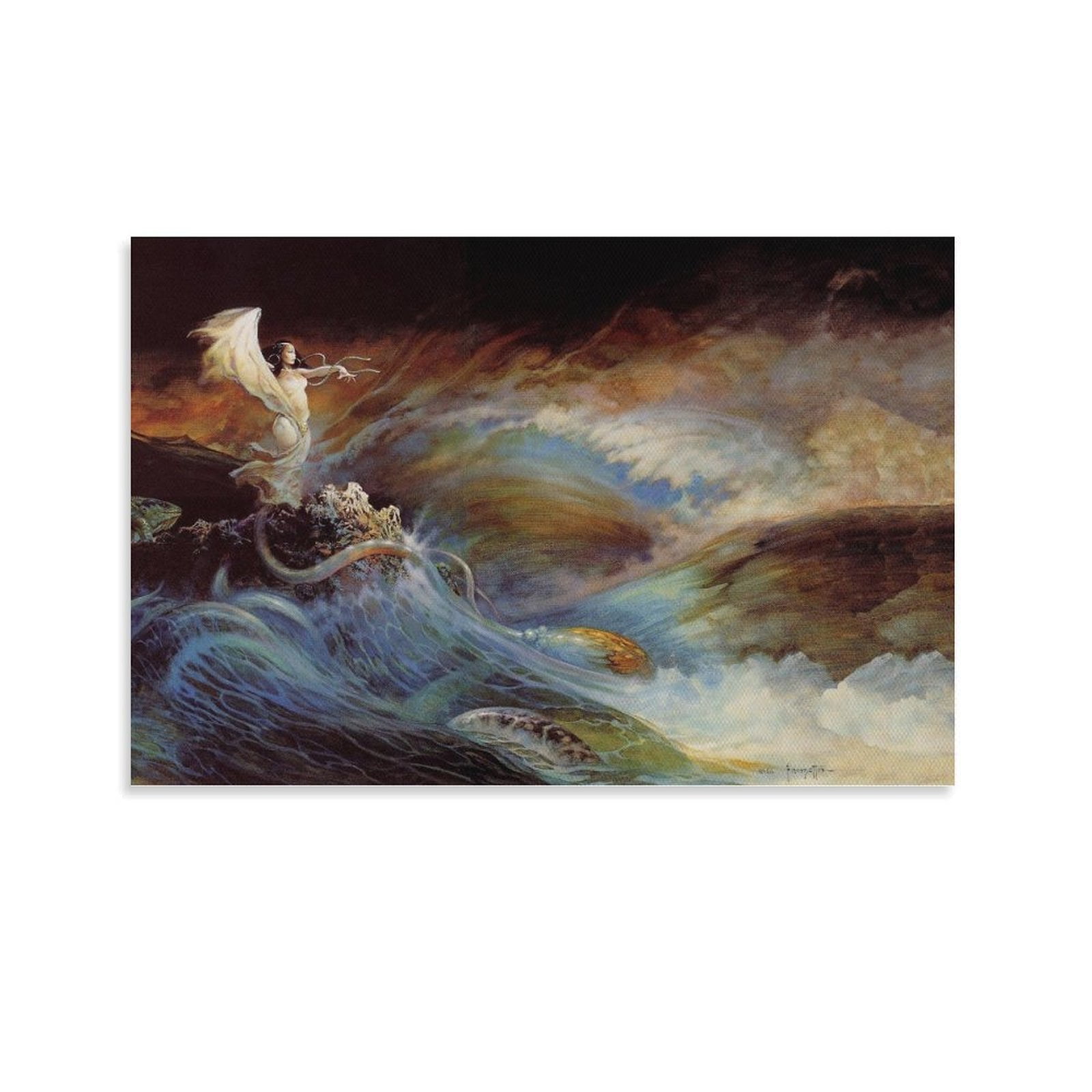Frank Frazetta Illustrator Poster Painting Poster Canvas Art Poster and ...
