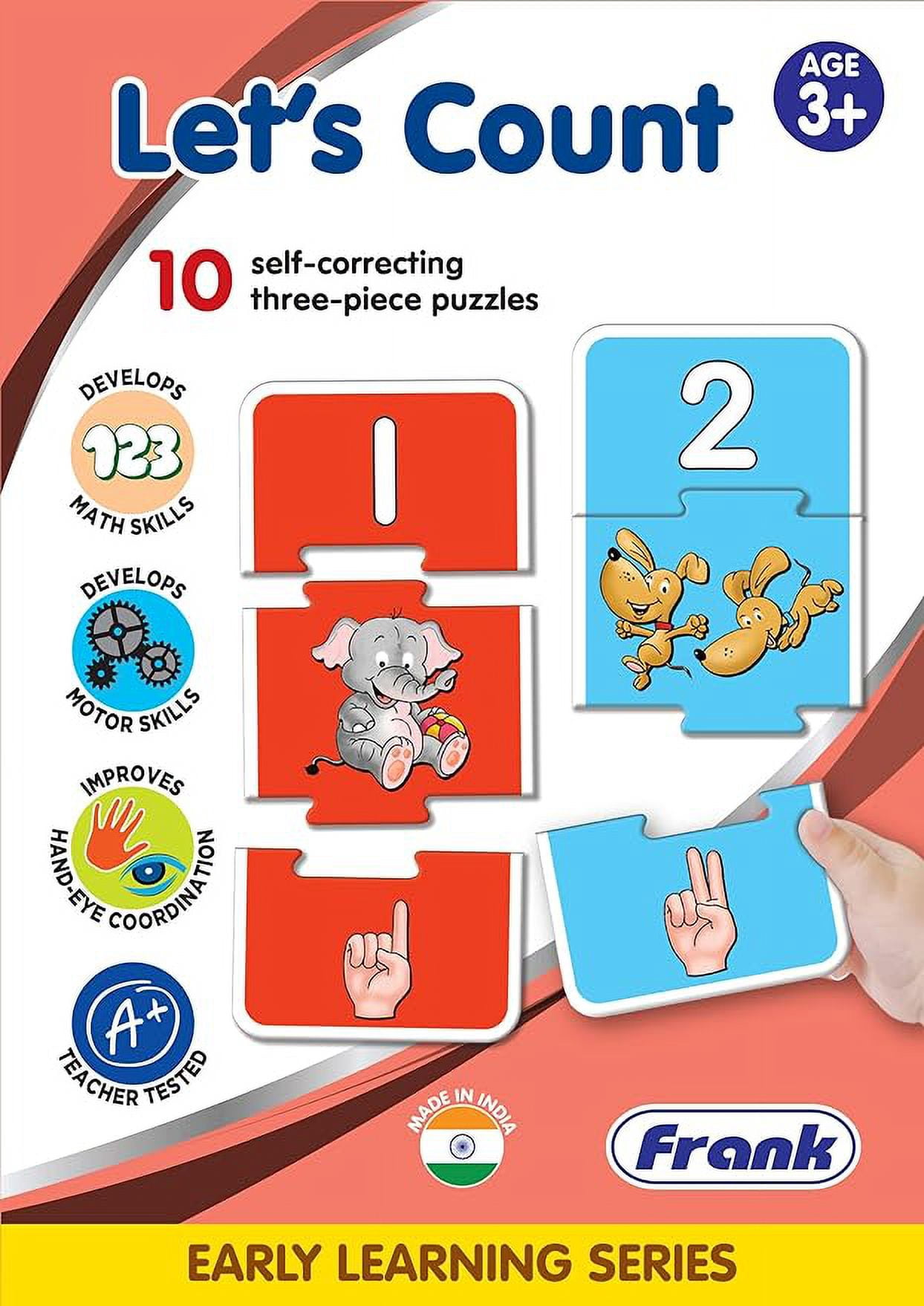 Frank Let's Count Puzzle - 30 Pieces, 10 Self-Correcting 3-Piece ...