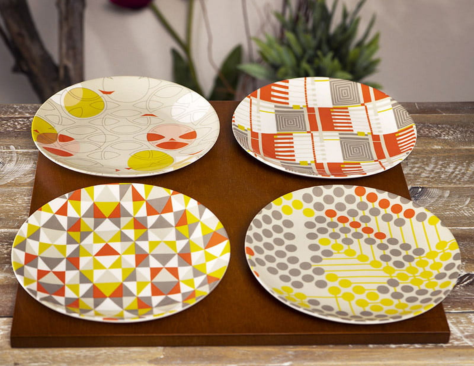 Frank Lloyd Wright Textile Taliesin West Yellow Ceramic Dessert Plates ...