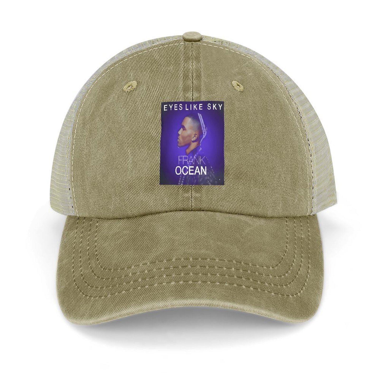 Frank Music And Ocean Lively Khaki Cowboy Mesh Baseball Cap Adjustable ...