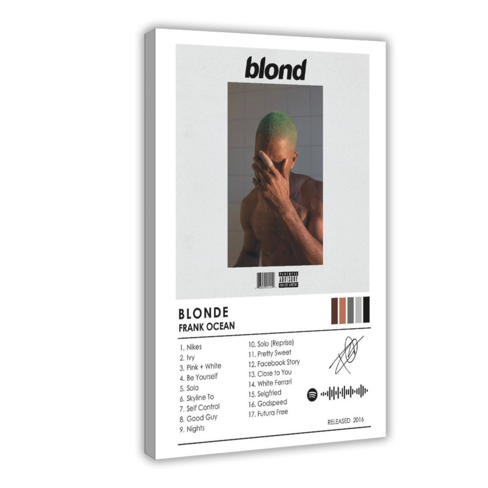 Frank Ocean BLONDE Album Cover Canvas Print - Minimalist Music Poster Wall Art - Gift for Music ...