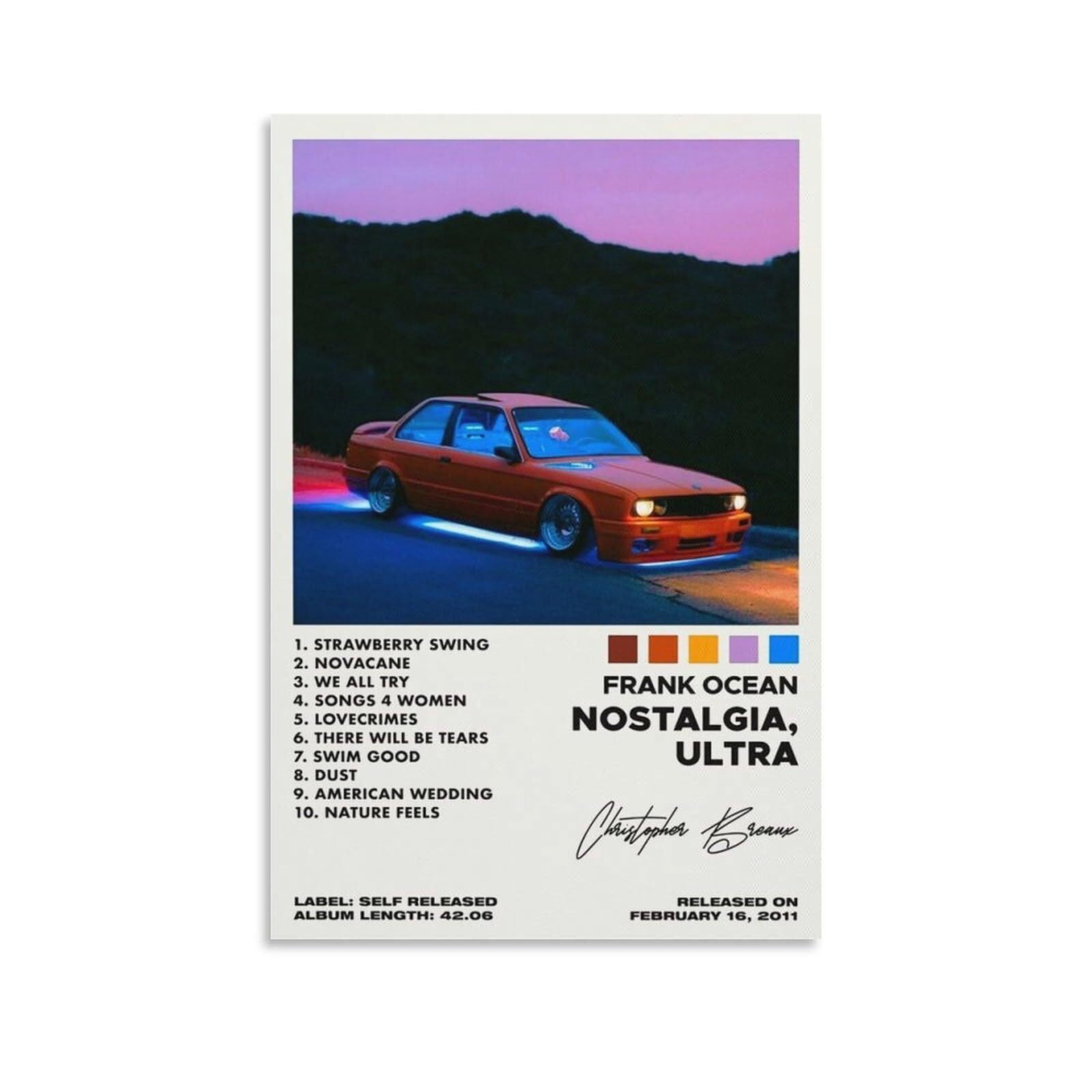 Frank Ocean - Nostalgia Ultra 9 Canvas Poster Bedroom Decoration ...