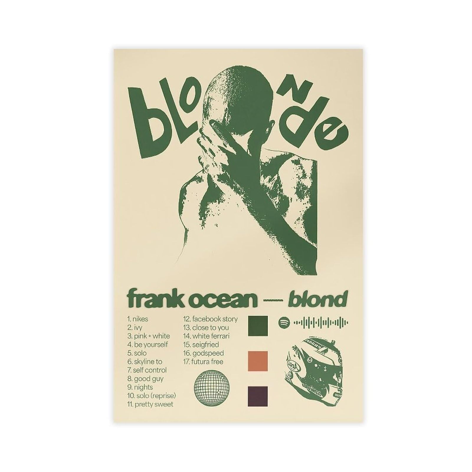 Frank Ocean Poster Blonde 1 Album Cover Posters Rap Music Poster Wall ...