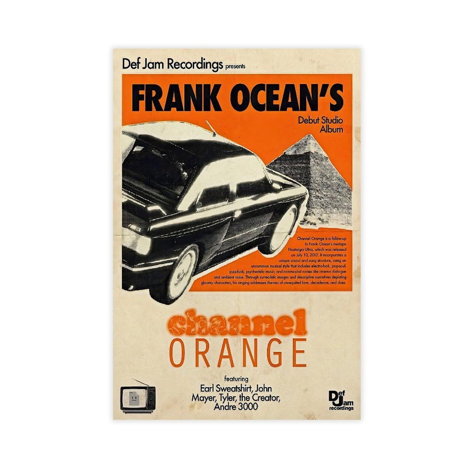 Frank Ocean Poster Channel Orange 1 Album Cover Posters Rap Music ...