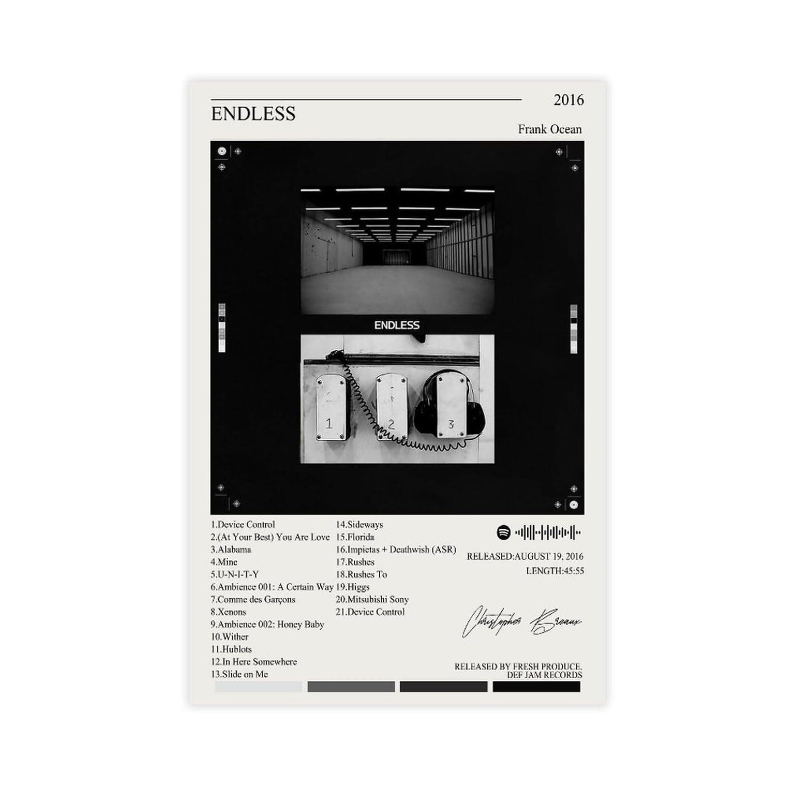Frank Ocean Poster Endless Album Cover Posters Rap Music Poster Wall ...