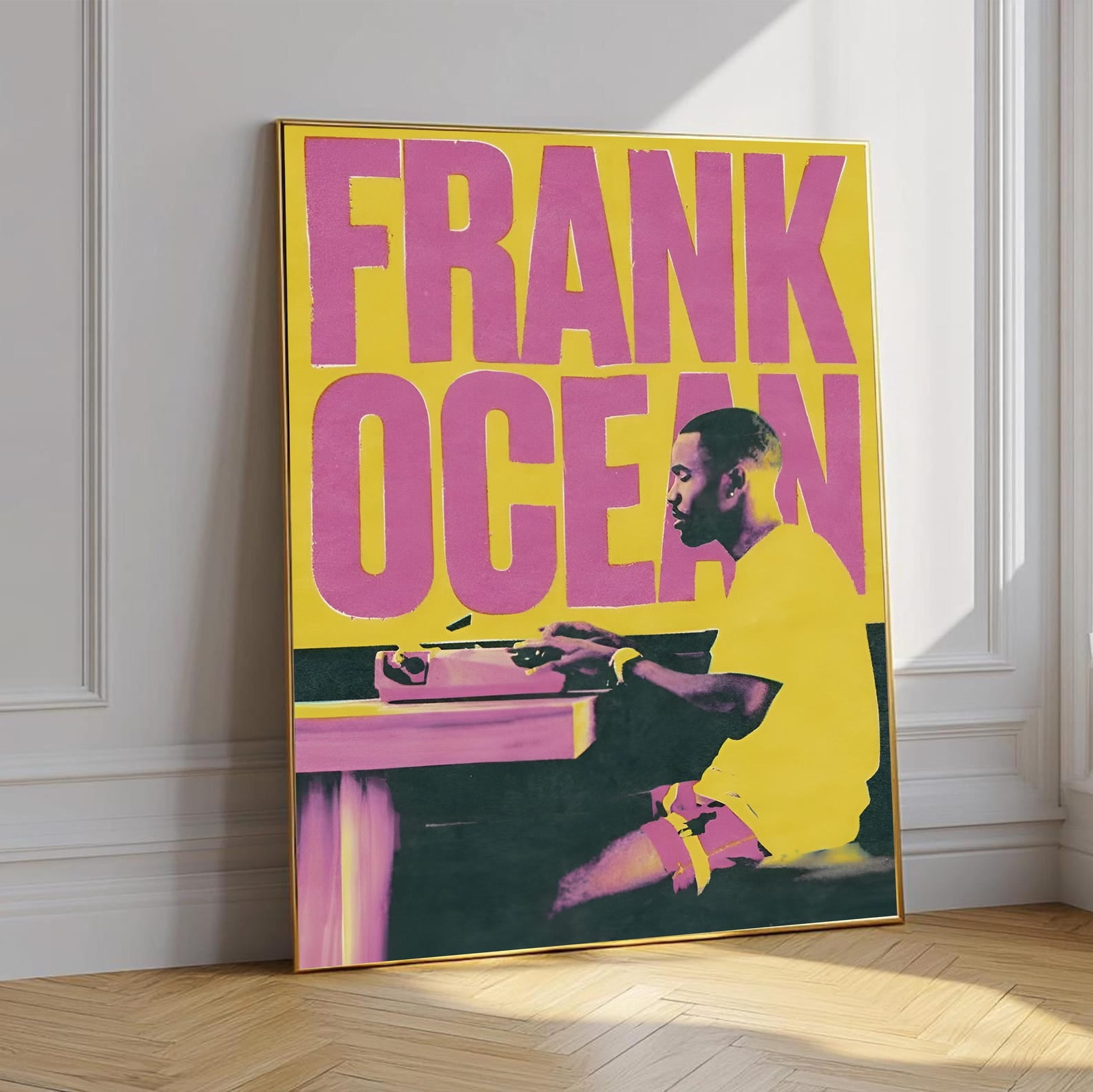 Frank Ocean Typography Yellow & Pink Poster – Iconic R&B Artist Art ...