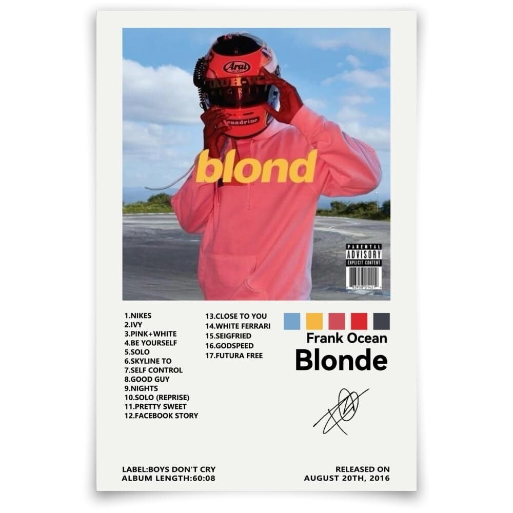 Frank Poster Ocean Blonde Music Album Print Canvas Poster Bedroom Decor ...