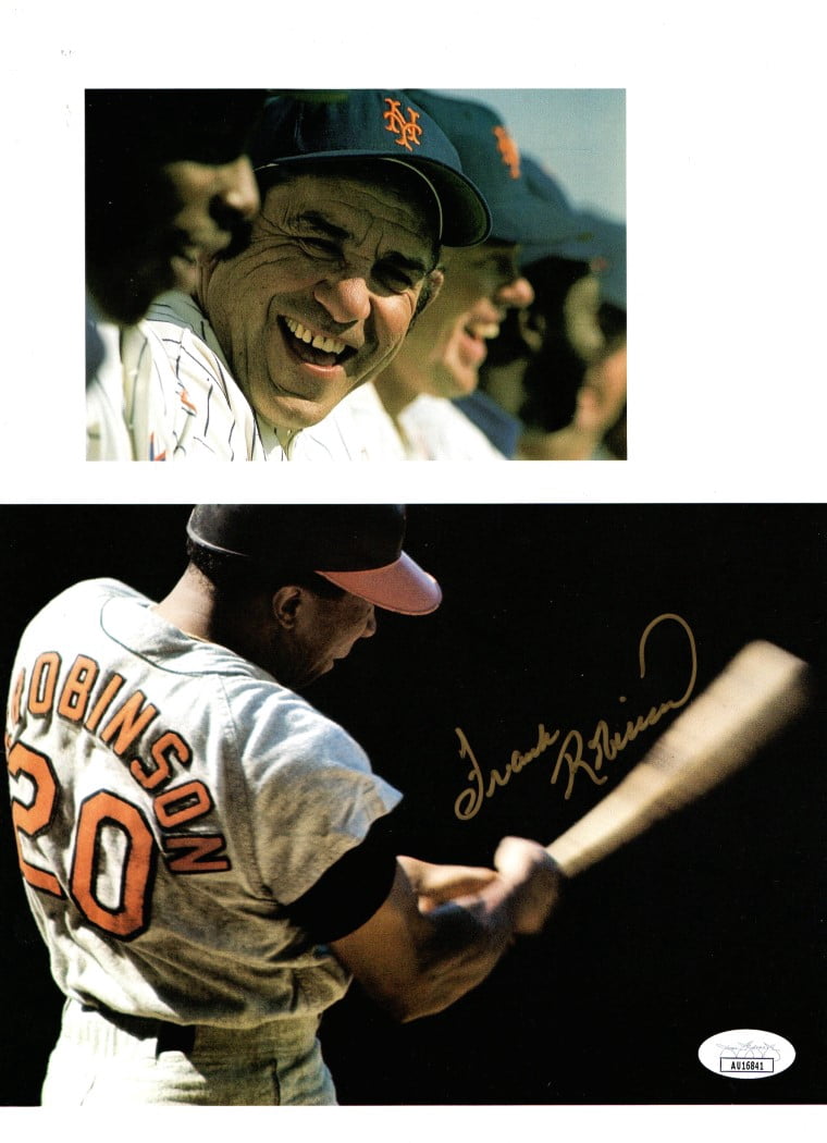 Frank Robinson Signed Autograph Book Photograph Orioles Power Swing JSA ...