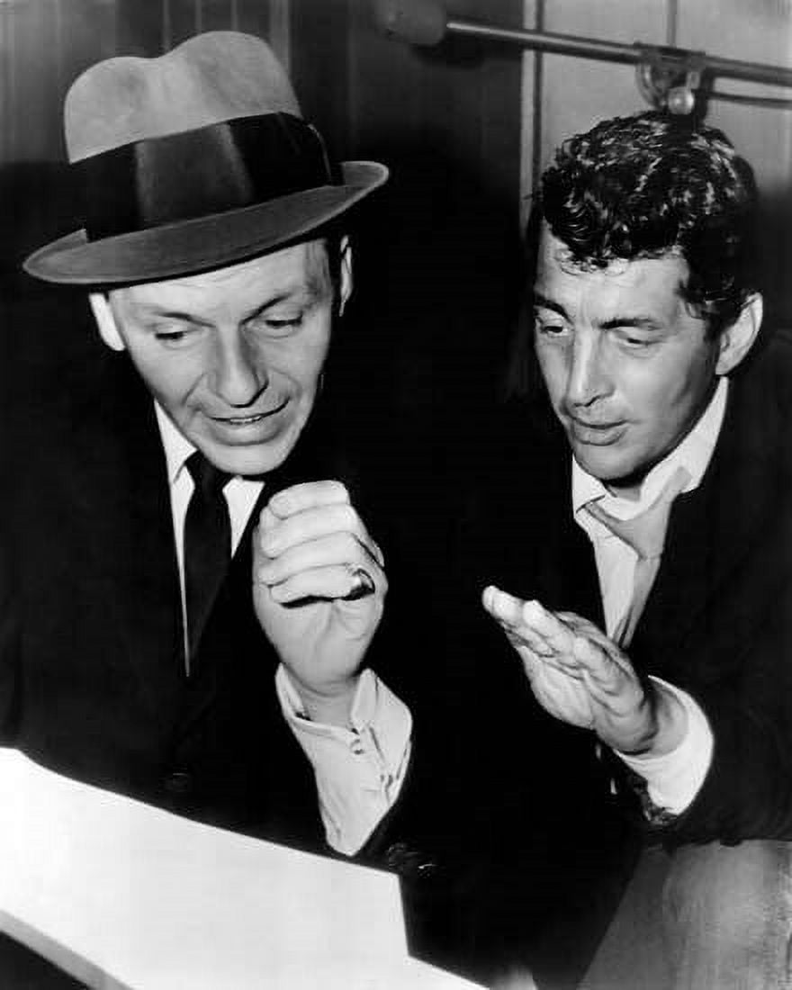 Frank Sinatra Dean Martin pose circa 1963 in recording studio 5x7 photo ...
