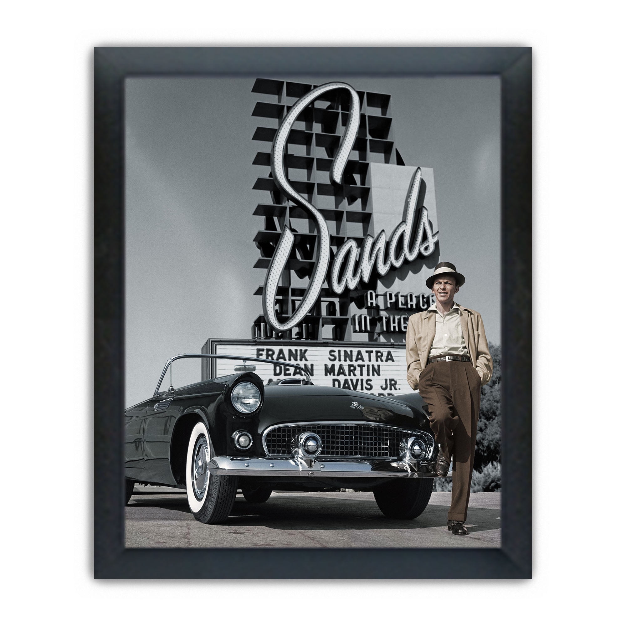 Frank Sinatra Standing Next To T-Bird, 11X14 Framed Photo By Globe ...