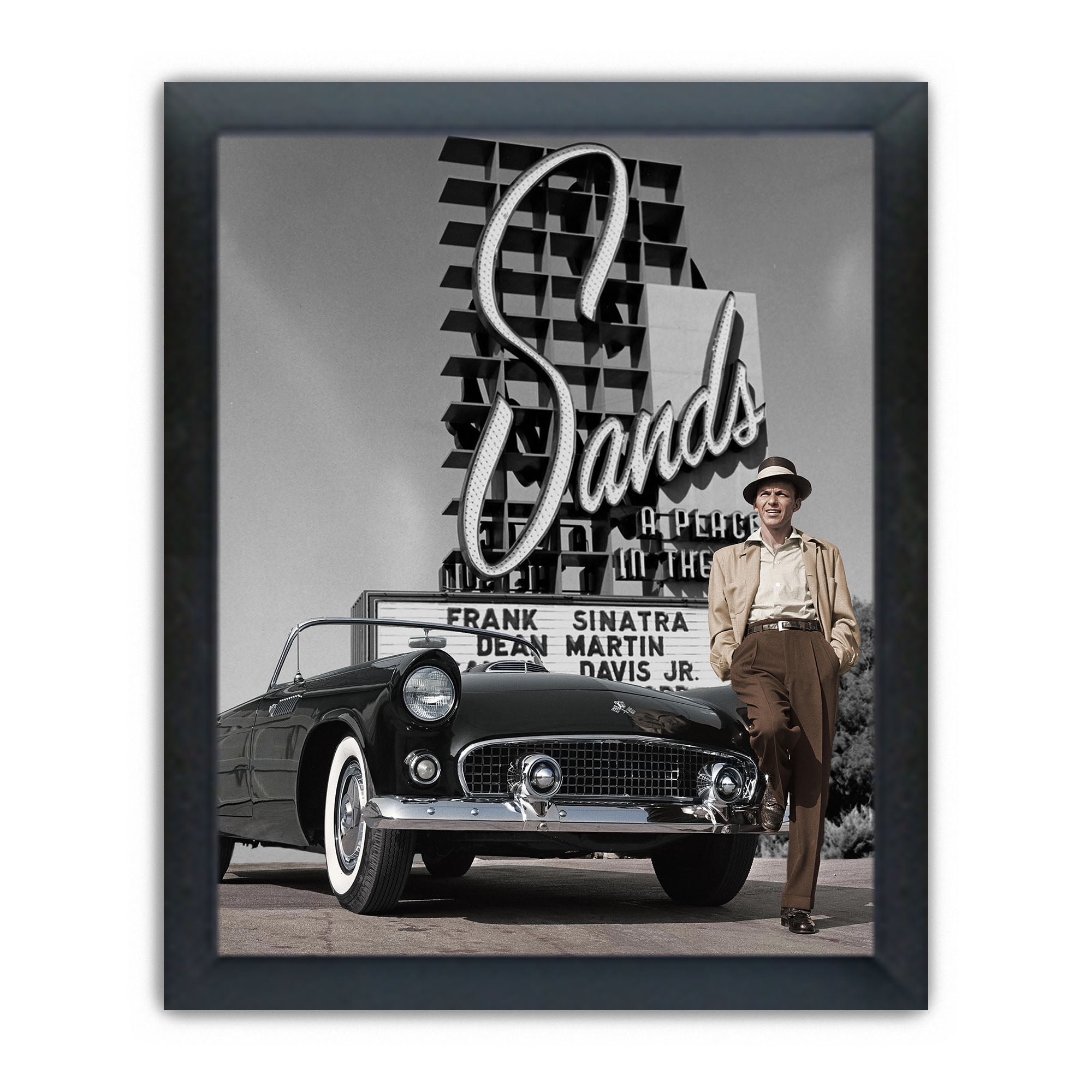 Frank Sinatra Standing Next To T-Bird, 11X14 Framed Photo By Globe ...