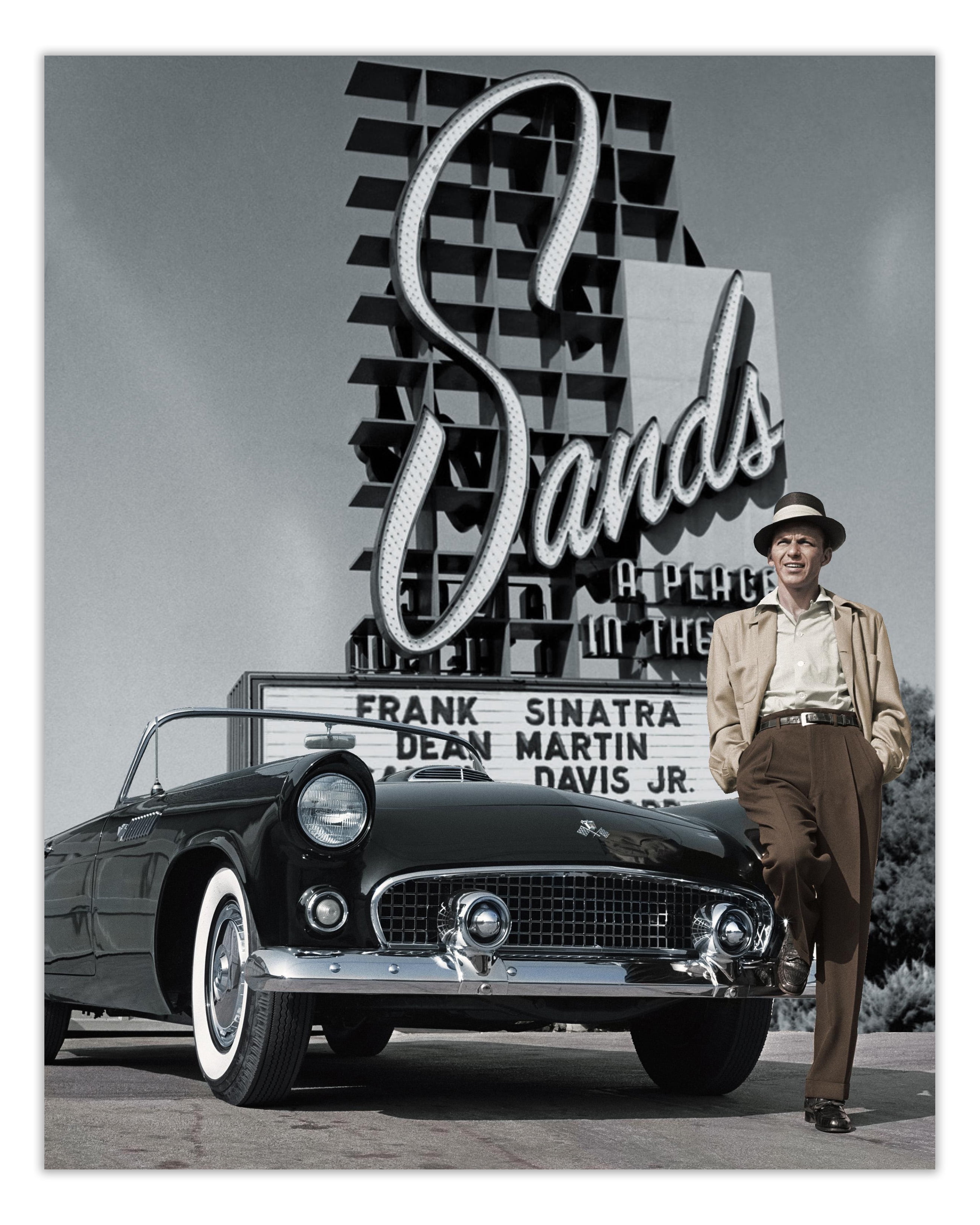 Frank Sinatra Standing Next To T-Bird, 16X20 Lustre Paper Print By ...
