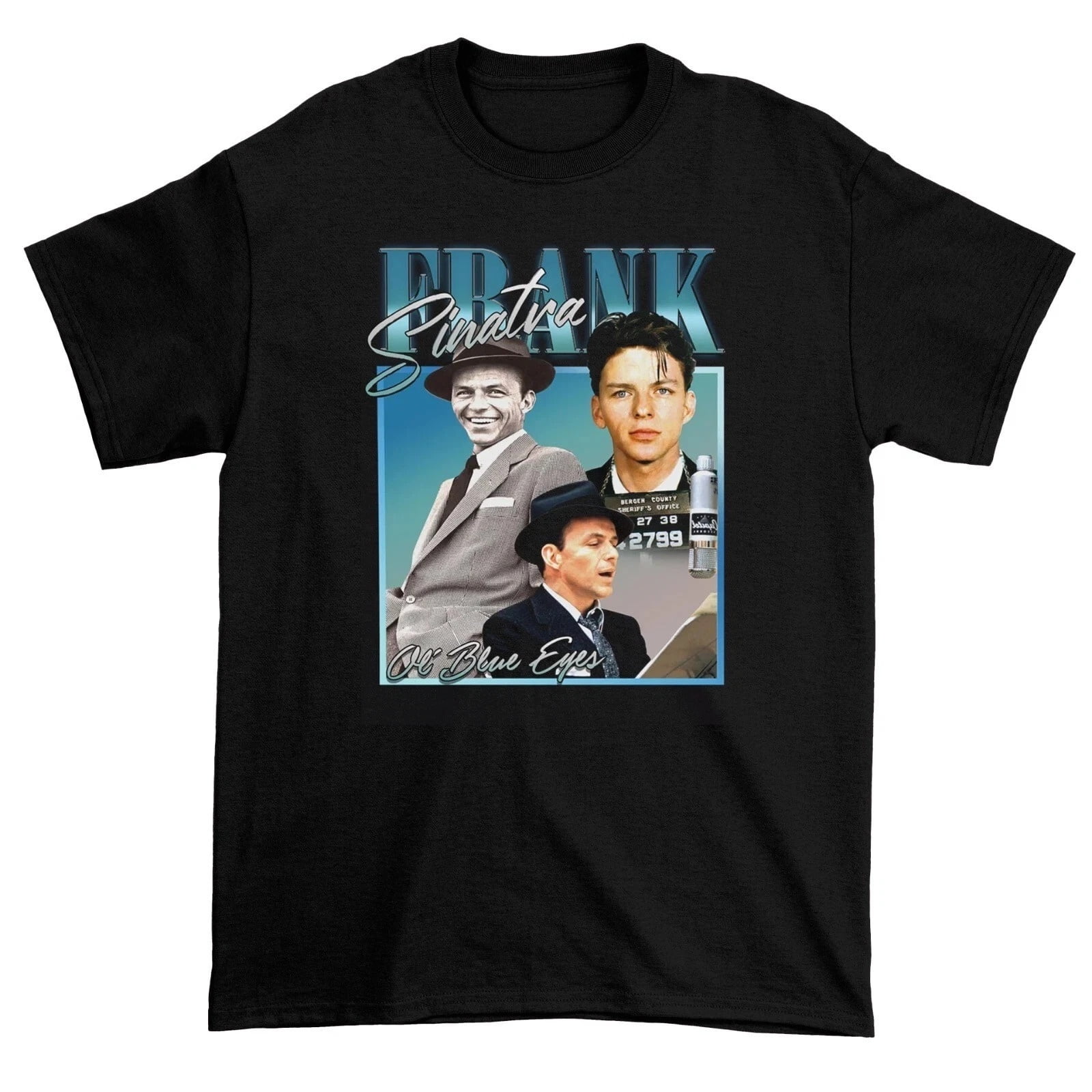 Frank Sinatraaaa Collage Men T-shirt Black Cotton Shirt, Frank ...