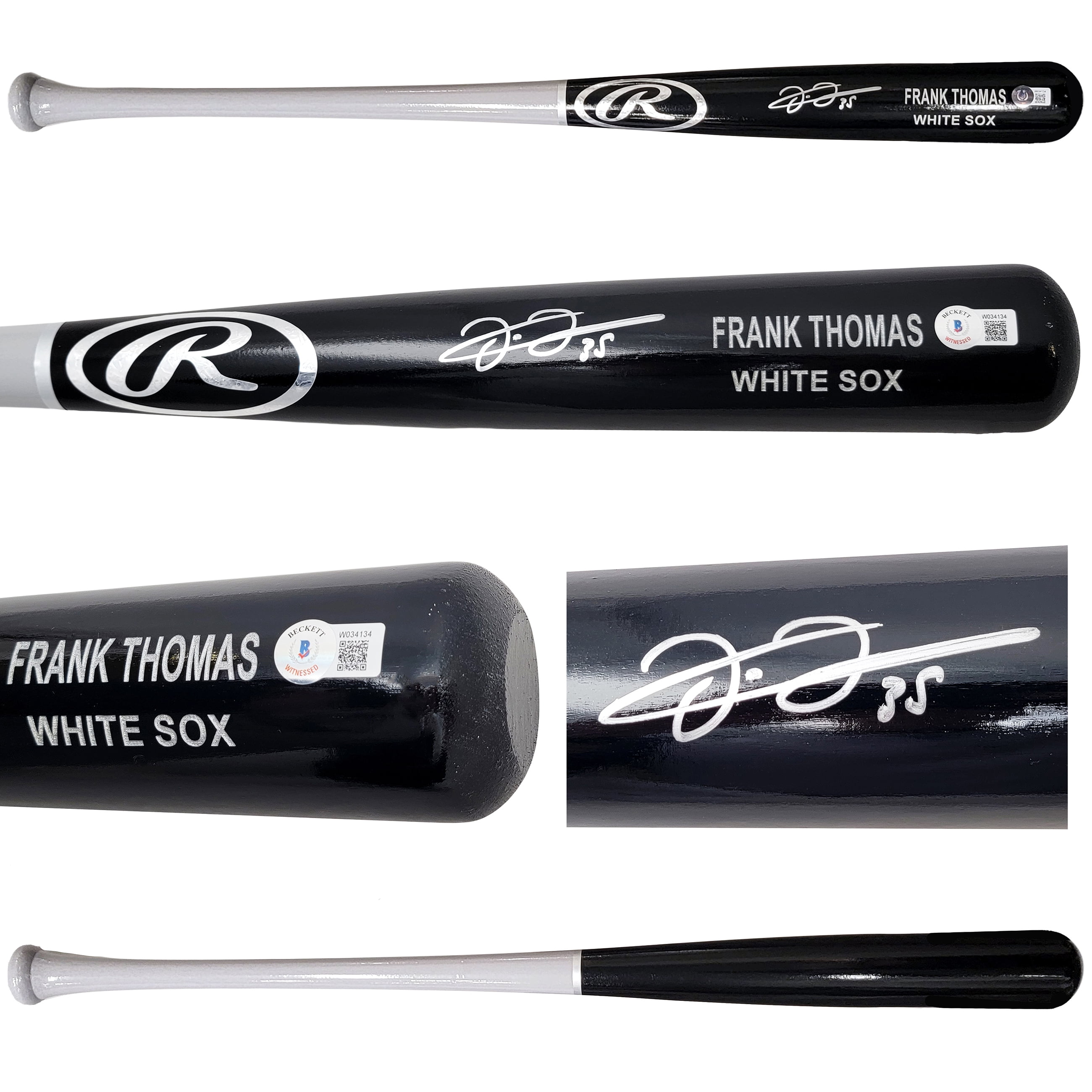 Frank Thomas Autographed Black & Grey Rawlings Game Model Bat Chicago ...