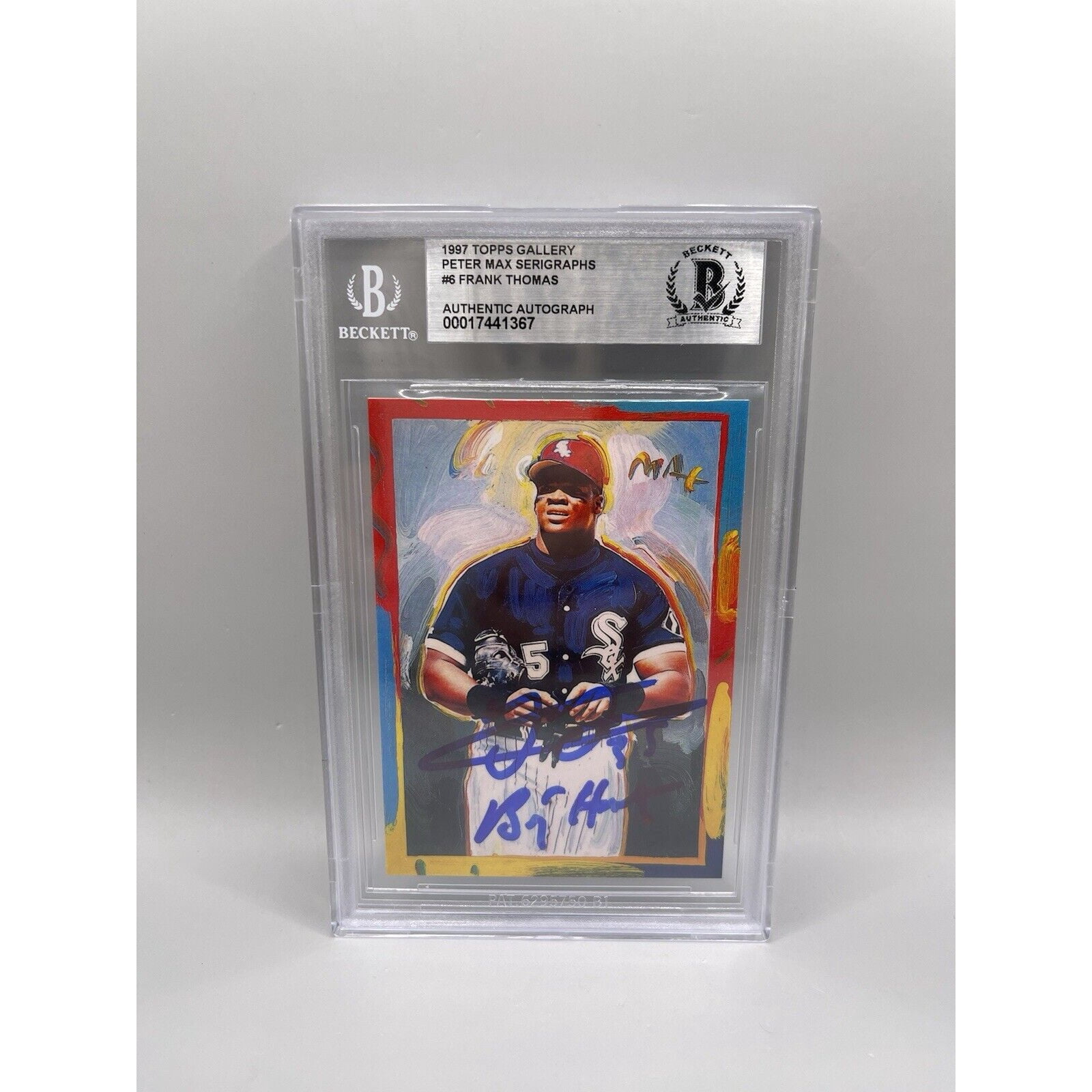 Frank Thomas Signed 1997 Topps Gallery Peter Max Serigraphs Card ...