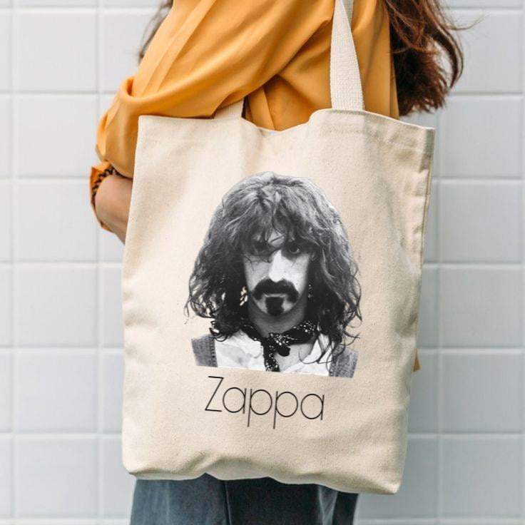 Frank Zappa Thin Logo Portrait Tote Bag Hot Trending Bag Vintage Fan ...