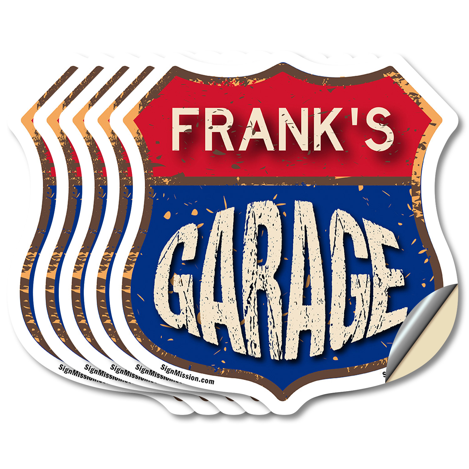 Frank's Garage (5 Pack) 4 inch X 4 inch Shield Shaped Heavy Duty 3.2 ...
