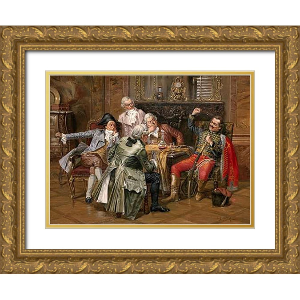 Franke, Albert Joseph 14x11 Gold Ornate Wood Framed with Double Matting ...