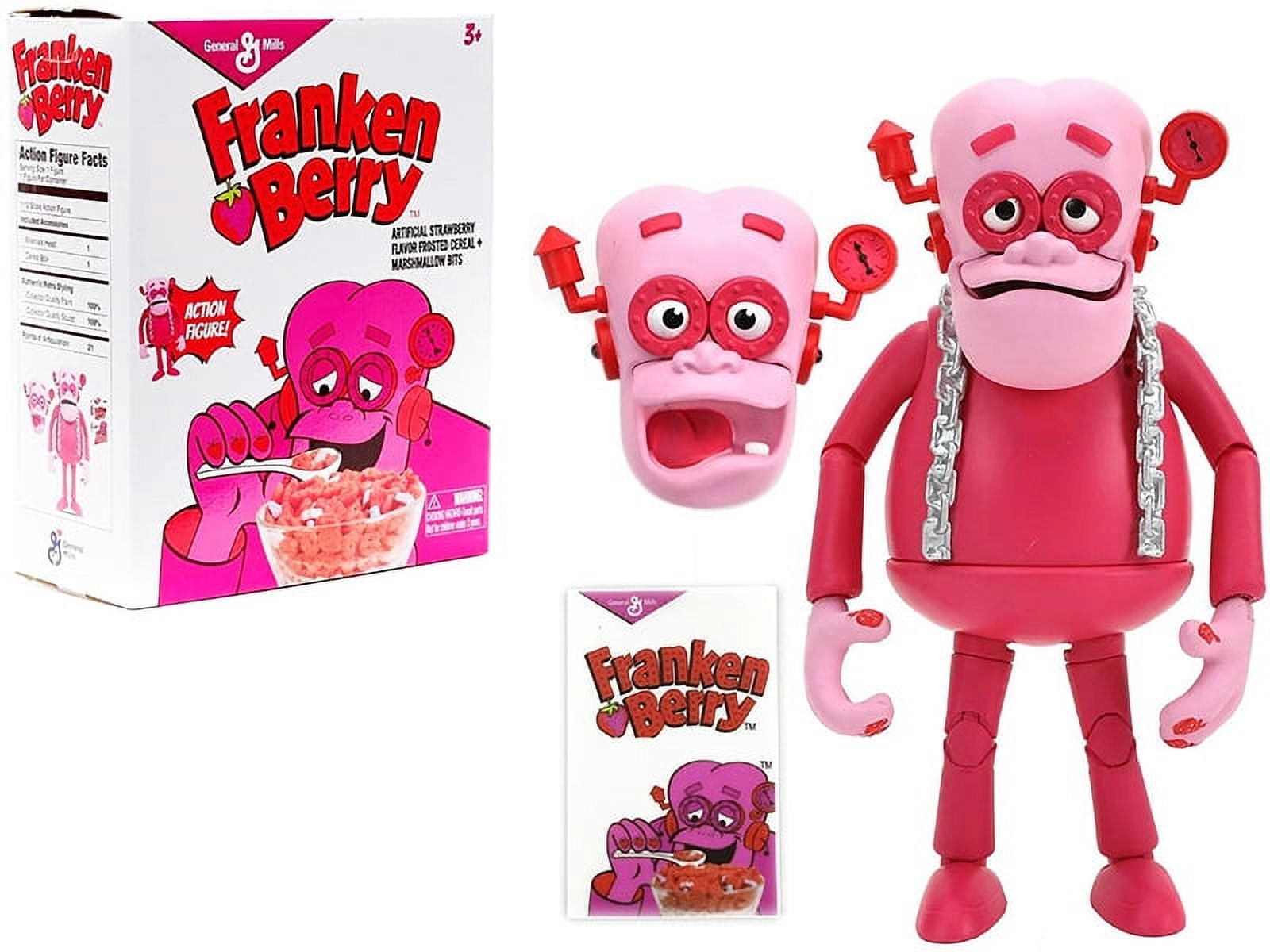 Franken Berry 6.25" Moveable Figurine with Alternate Head and Cereal ...