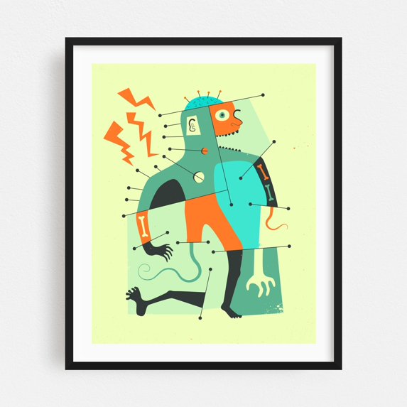 Frankenstein - Digital Art Surrealism Modern Art Geometric Illustration ...