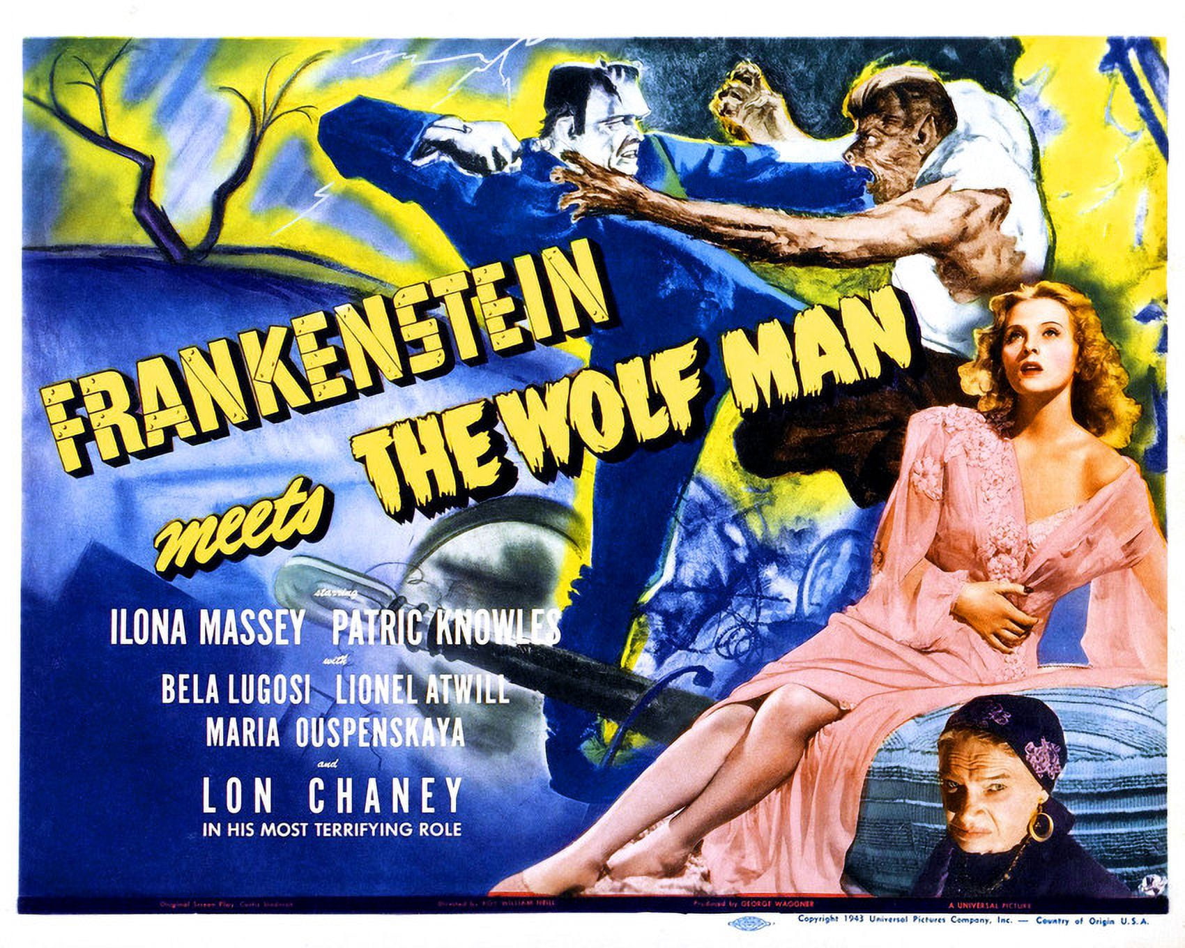 Frankenstein Meets The Wolf Man Bela Lugosi Lon Chaney Jr. Ilona Massey ...
