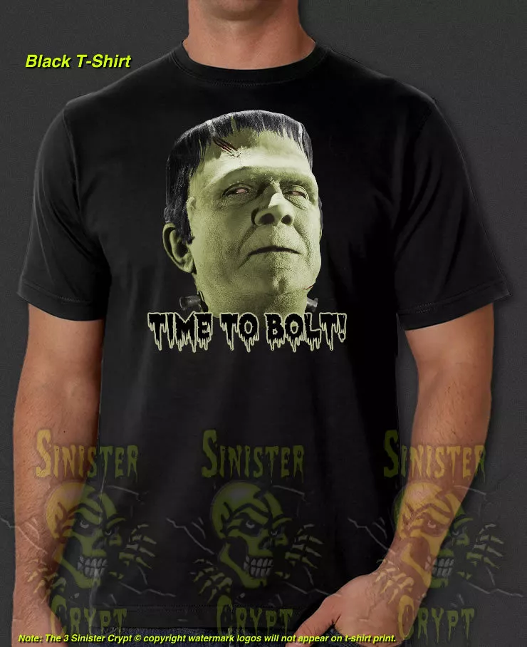 Frankenstein Time to Bolt Halloween Monster Creature Horror New T-Shirt ...