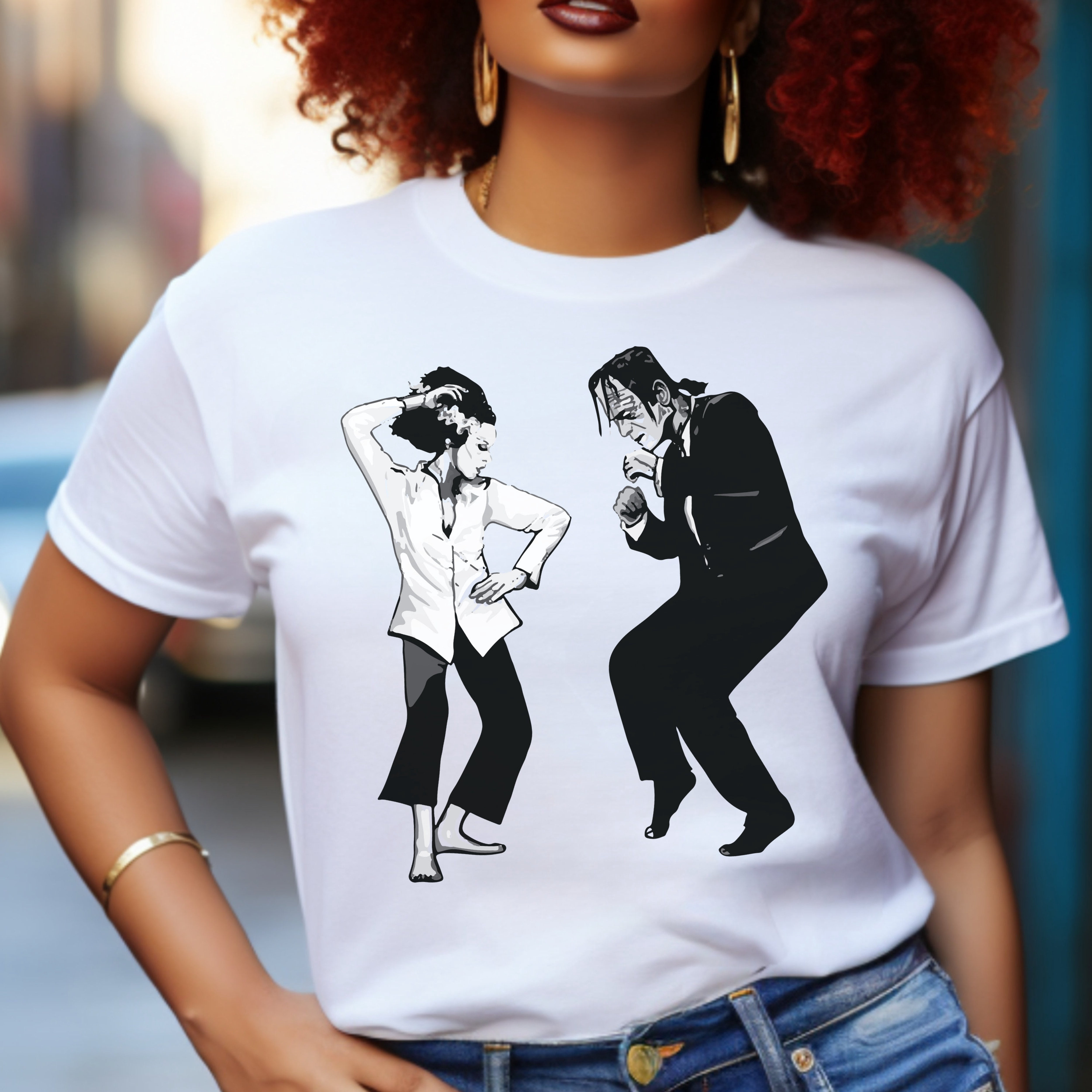 Frankenstein and Bride Pulp Fiction T-Shirt, Bride of Frankenstein ...