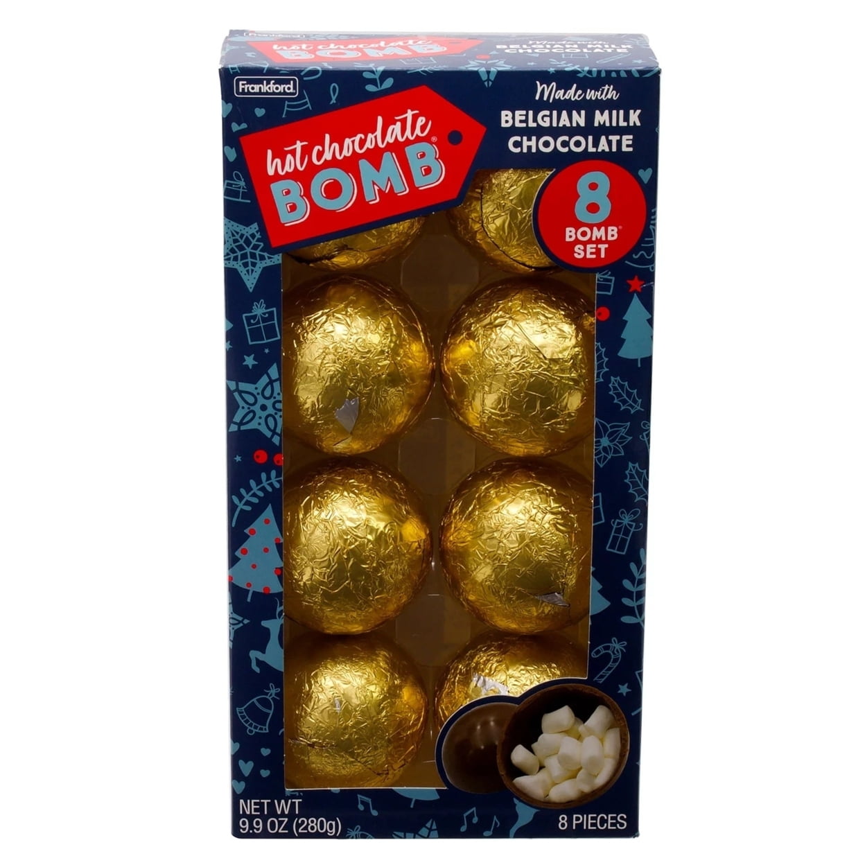 Frankford Belgian Hot Milk Chocolate Bomb (8 Count) - Mini Marshmallow ...