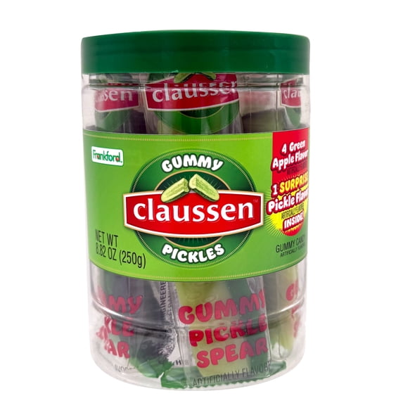 Frankford Claussen Holiday Gummy Pickle Spears Jar 8.82 oz - Walmart.com