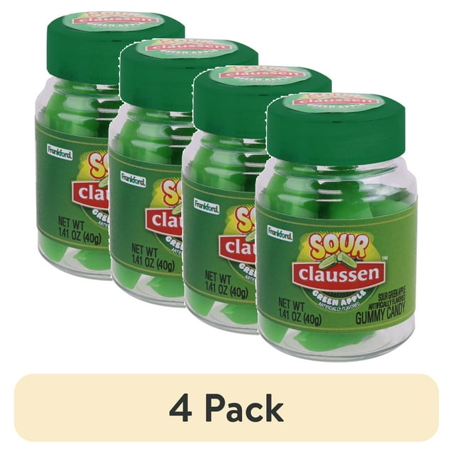(4 pack) Frankford Claussen Sour Green Apple Flavor Gummy Candy Mini ...