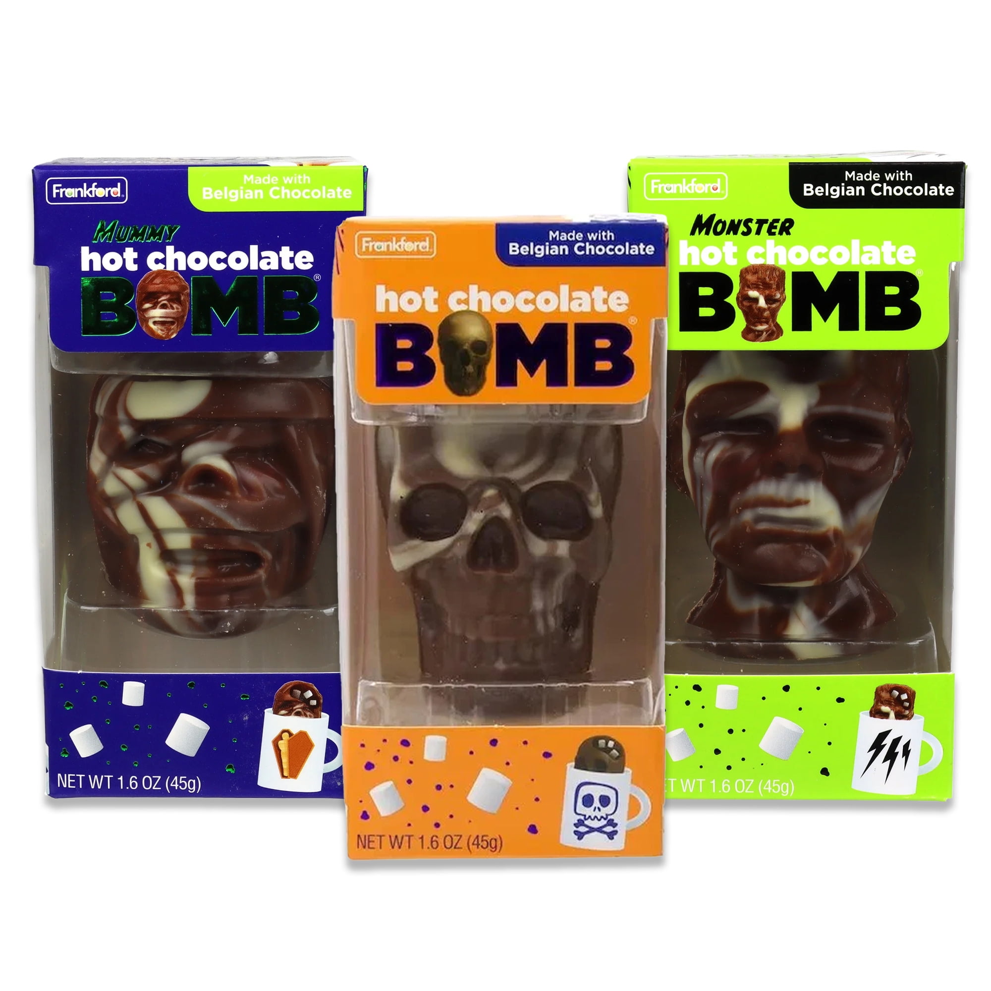 Frankford Hallowen Hot Chocolate Bombs 1 Mummy 1 Monster 1 Skull ...