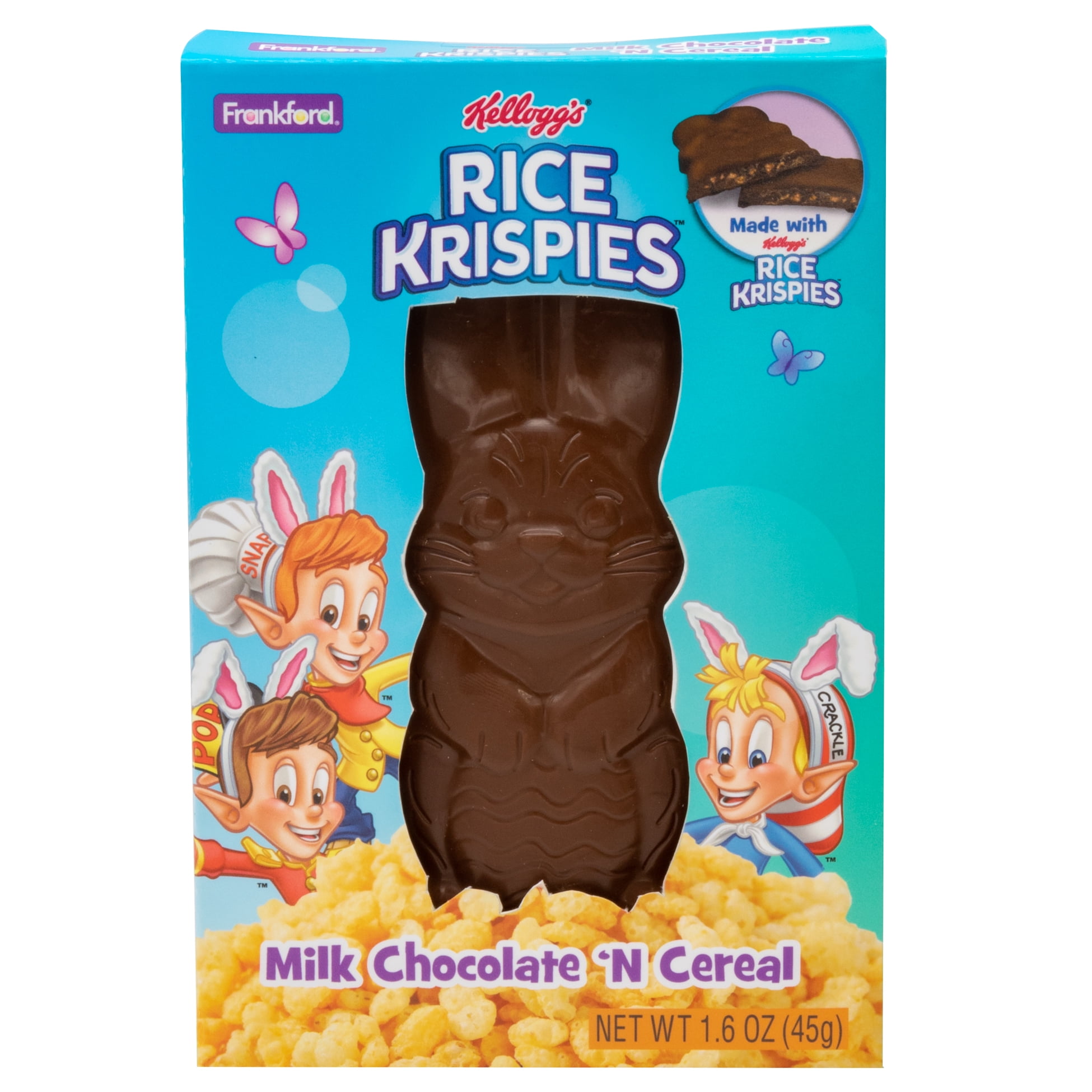 Frankford Kelloggs Rice Krispies Chocolate Bunny With Cereal N Milk