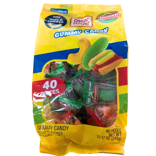 Frankford Kraft Heinz Oscar Meyer Assorted Gummy Candy 40 piece Bag ...