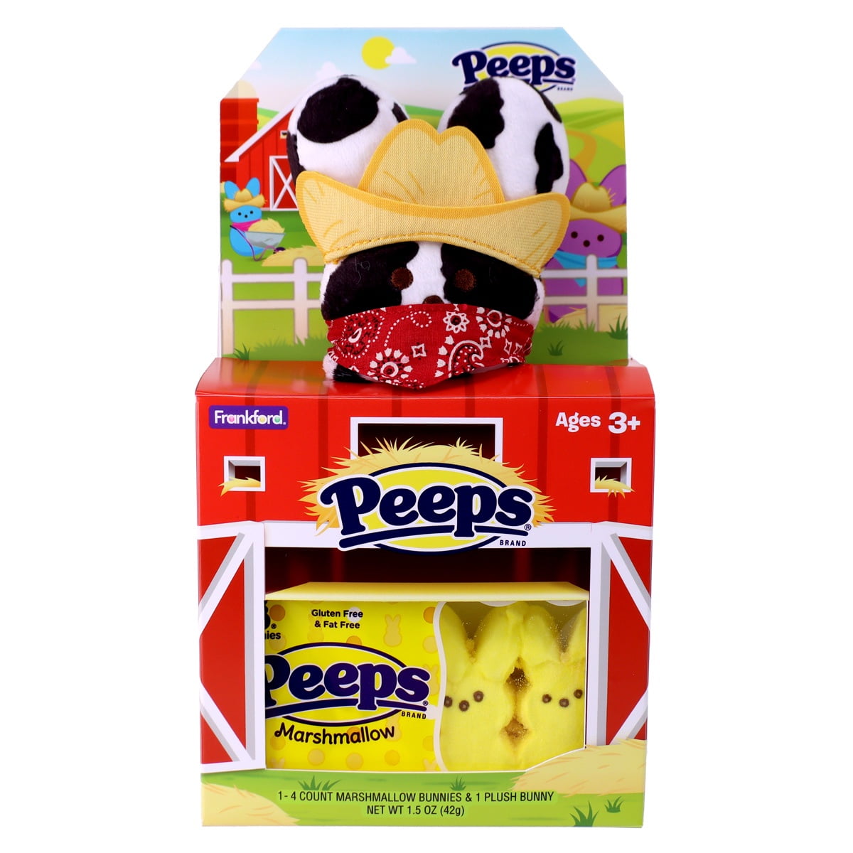 Peeps Easter Bunny Plush Toy with Marshmallow Candy Gift Set, Farm ...