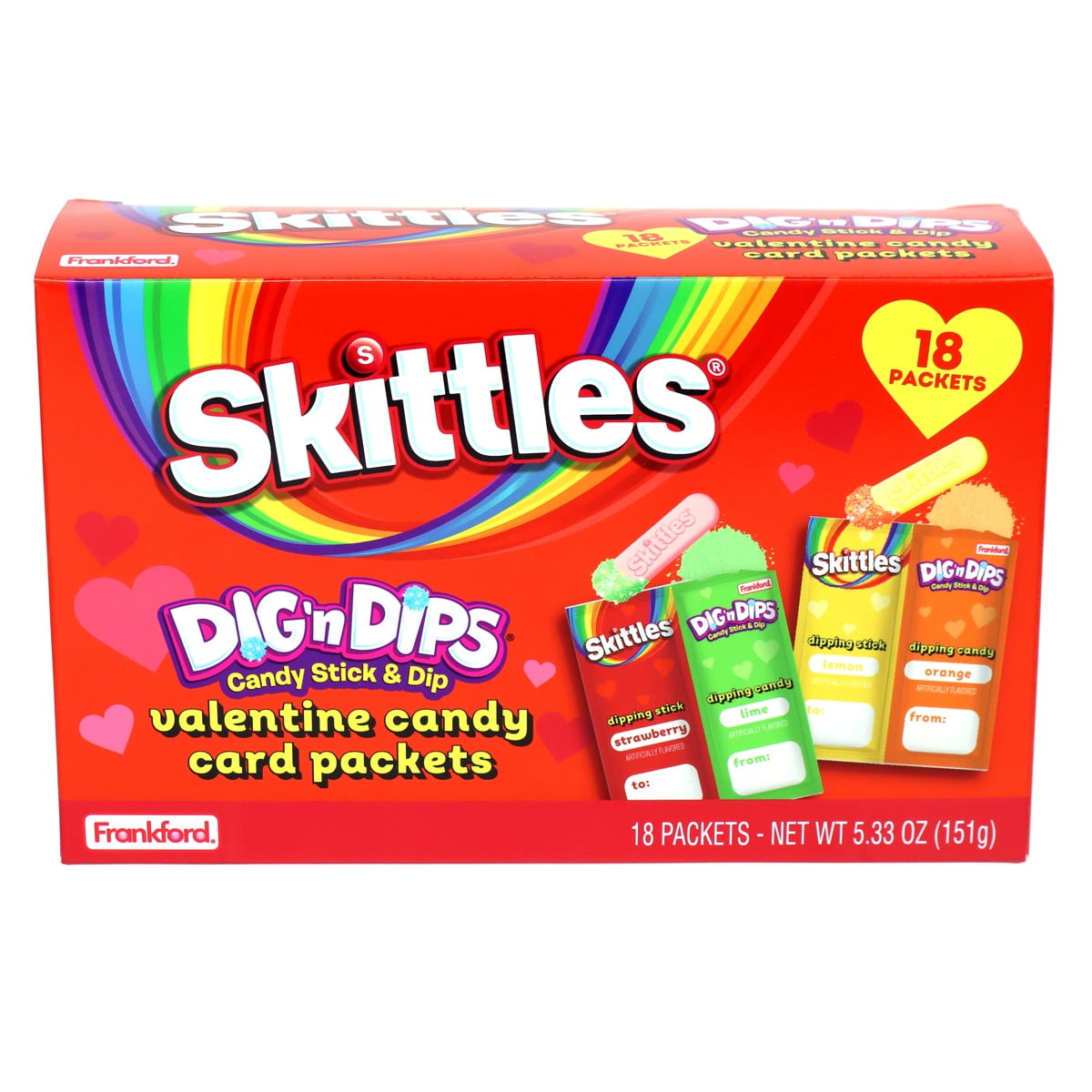 Frankford Skittles Valentine’s Fruit Flavored Dig N Dips Friendship ...