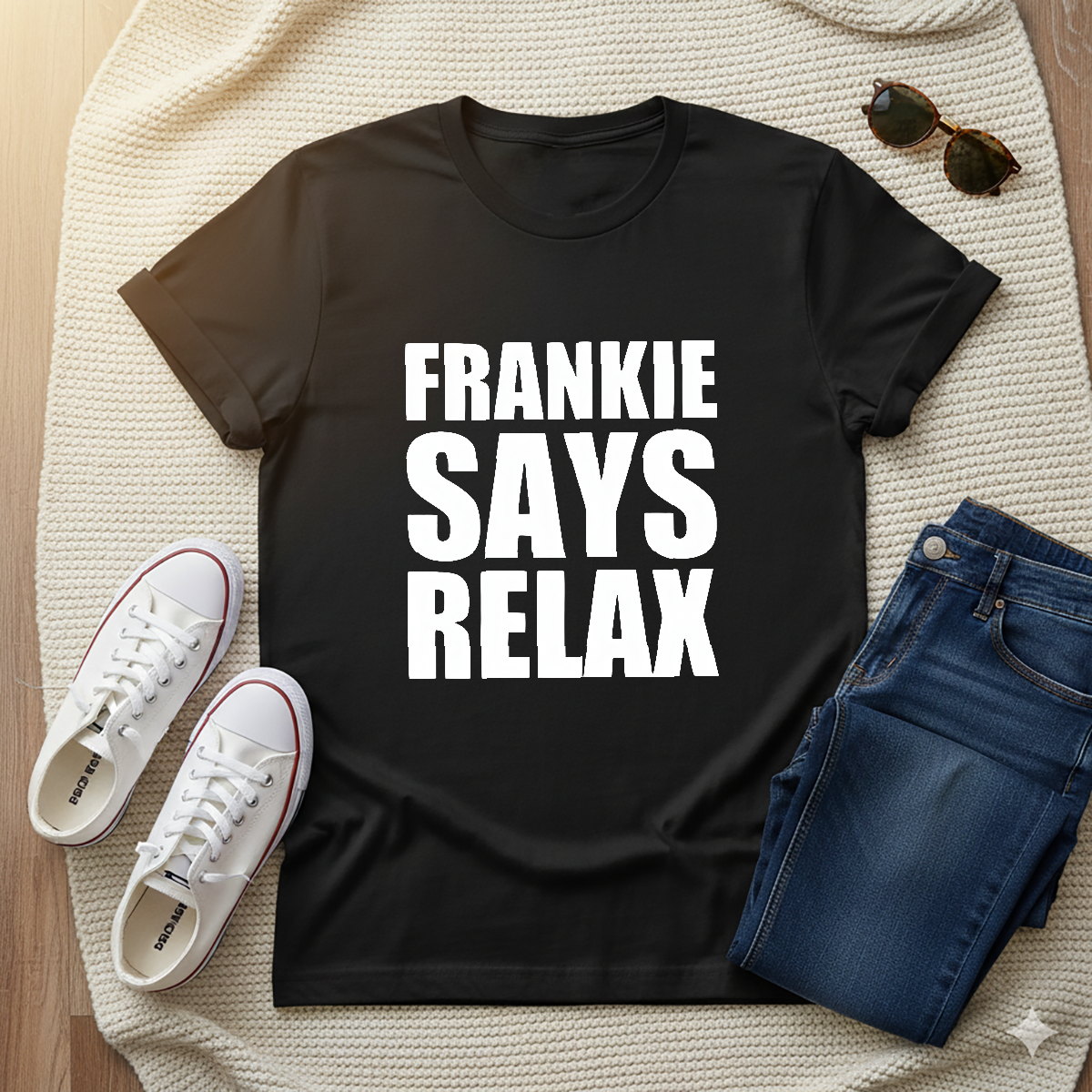 Frankie Says Relax Retro 80s Chill Mood Quote Unisex T-Shirt V10238, up ...