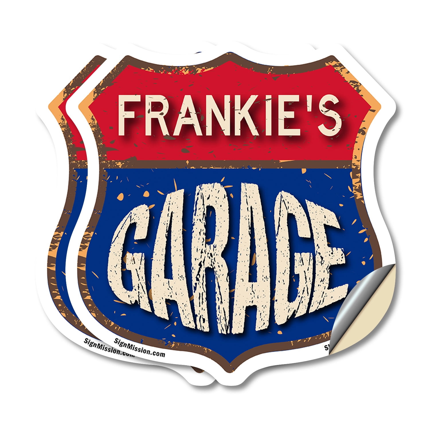 Frankie's Garage (2 Pack) 6 inch X 6 inch Shield Shaped Heavy Duty 3.2 ...