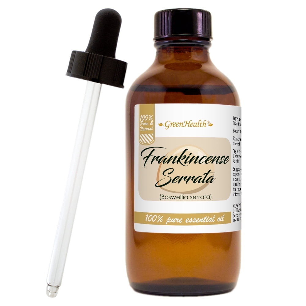 Frankincense Serrata Essential Oil - 4 fl oz - Amber Glass Bottle w ...