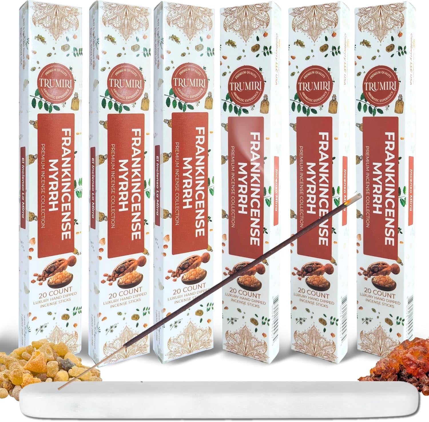 Trumiri, Frankincense and Myrrh Incense Sticks, 120 pcs, 6 packs of 20 ...