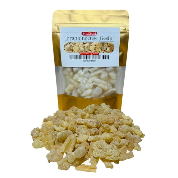 HAMSH Frankincense Resin, Aromatic Tears, Pure Incense, 4 Ounces ...