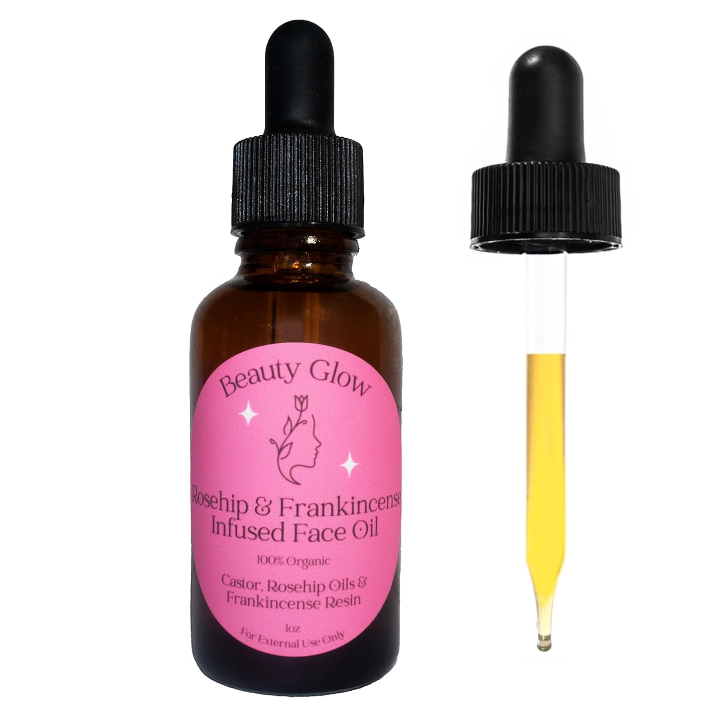 Frankincense Resin Infused Organic Castor & Rosehip Oils for Face Anti ...