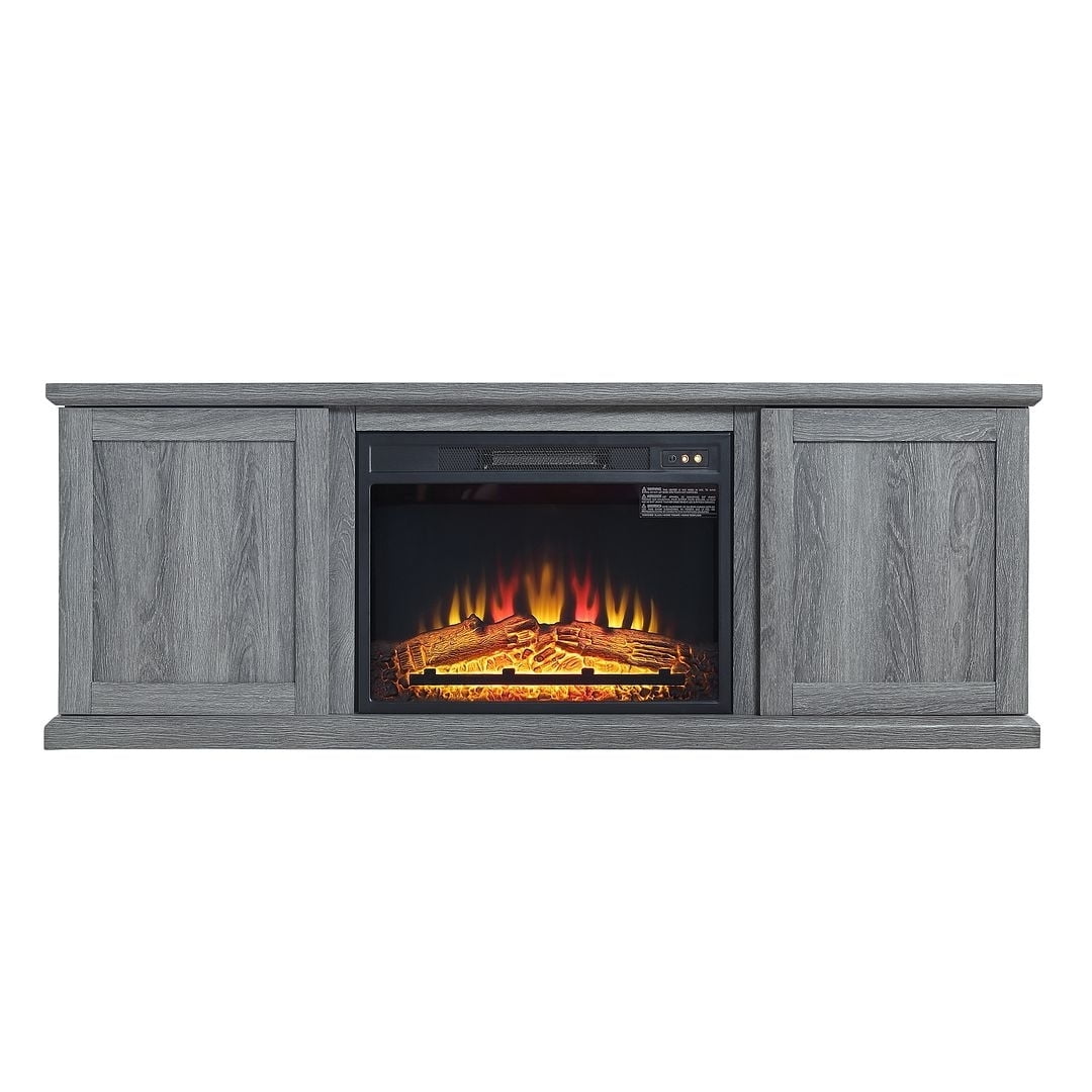 Franklin 60" Fireplace with 2 Doors - Walmart.com
