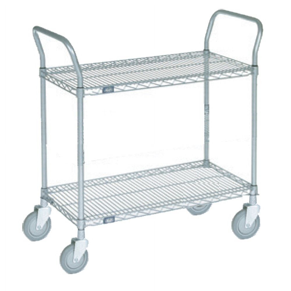 Franklin 18x36in 2-Tier Chrome Wire Utility Cart with Shelves, Rolling ...