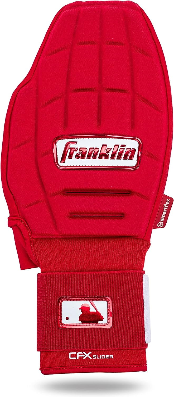 Franklin MLB CFX Baseball Softball Adult Sliding Glove Mitt, Red ...
