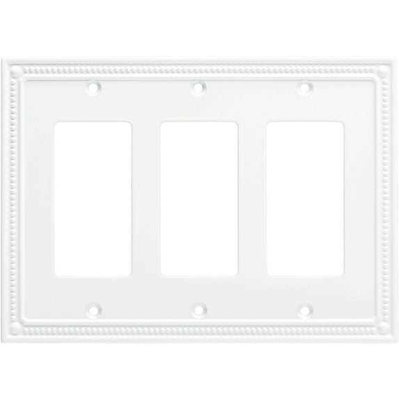 Franklin Brass Classic Beaded Triple Decorator Wall Plate in Pure White ...