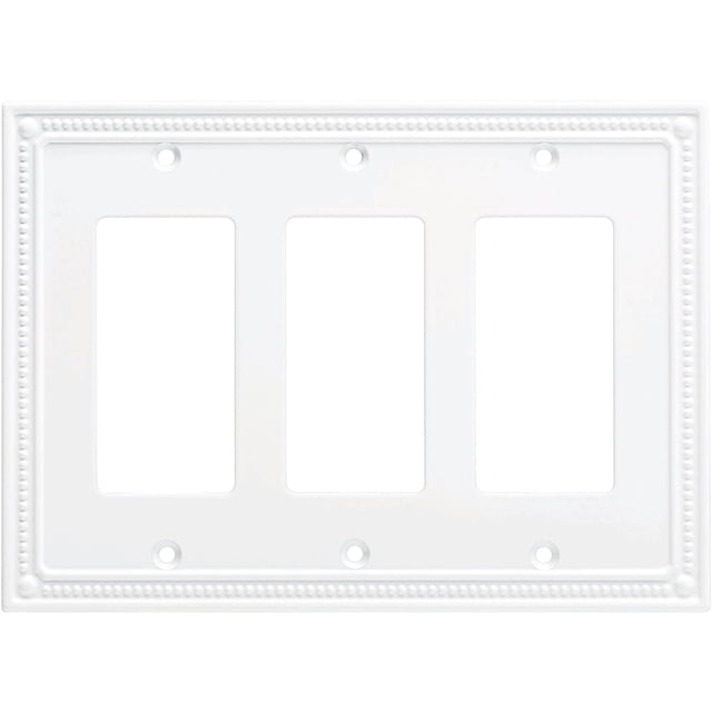 Franklin Brass Classic Beaded Triple Decorator Wall Plate in Pure White ...