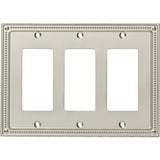 Franklin Brass Classic Beaded Triple Decorator Wall Plate in Satin ...