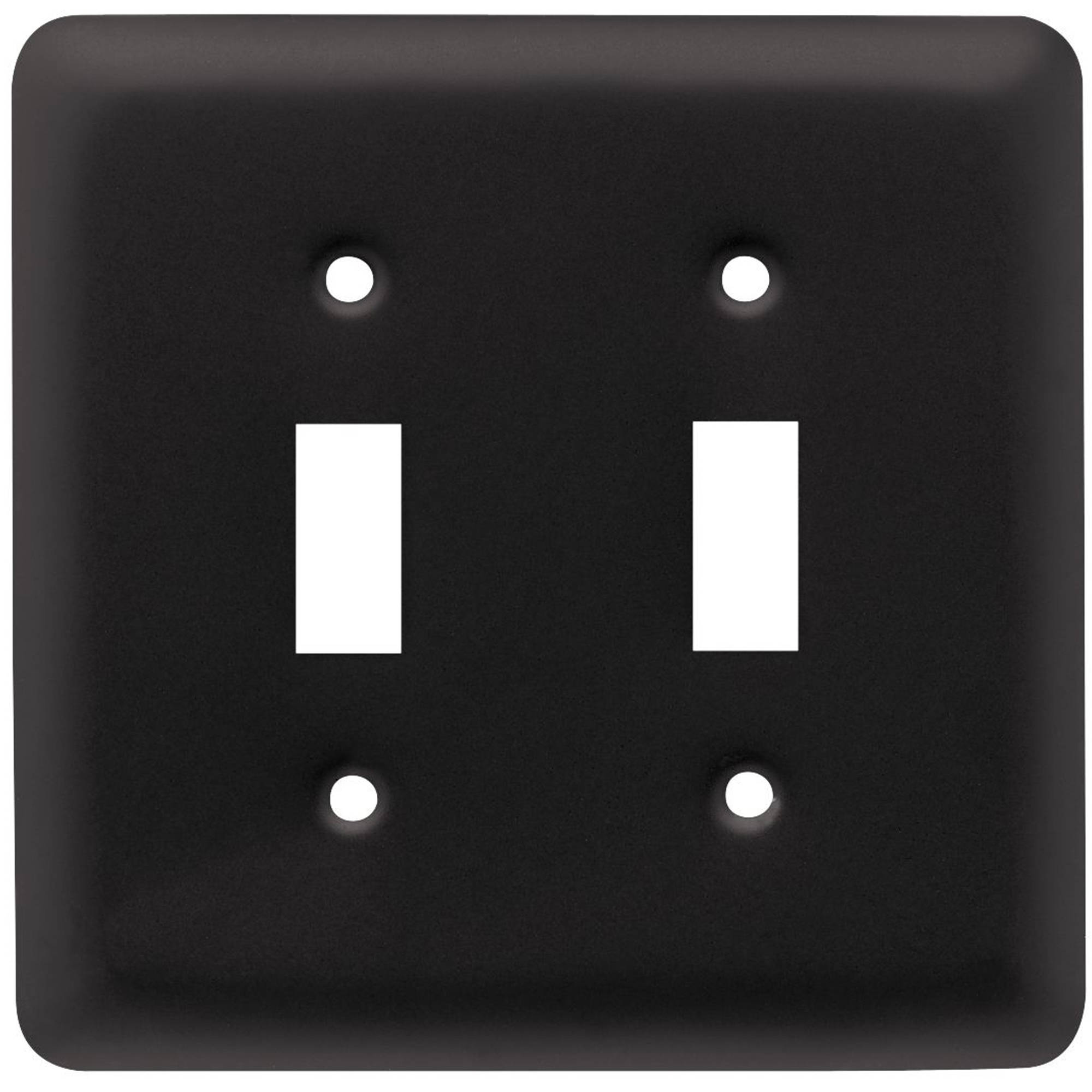 Franklin Brass Stamped Round Double Switch Wall Plate in Flat Black ...