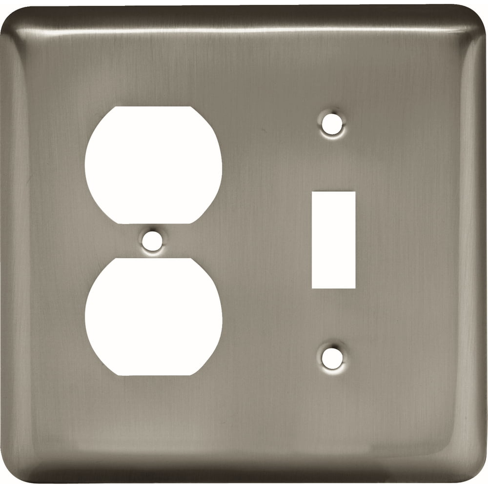 Franklin Brass Stamped Round Single Switch/Duplex Wall Plate in Flat ...