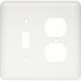 Franklin Brass Stamped Round Single Switch/Duplex Wall Plate in White ...
